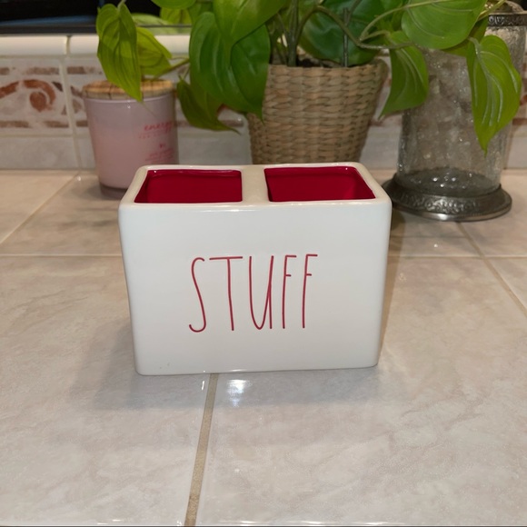 Rae Dunn | Office | Rae Dunn Stuff Desk Organizer Red Interior Perfect ...
